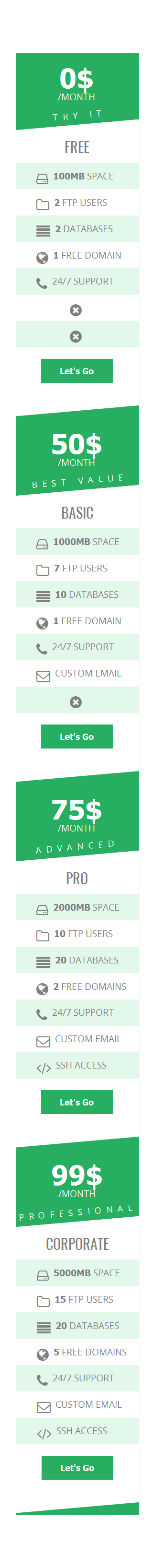 Slope - Flat Pricing Table by MondayFlight | CodeCanyon